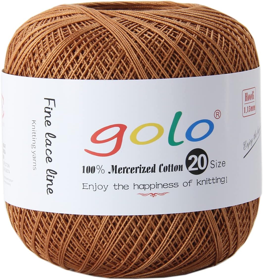 Amazon.com: golo Crochet Thread Size 20 Lace Yarn for Hand Knitting ...