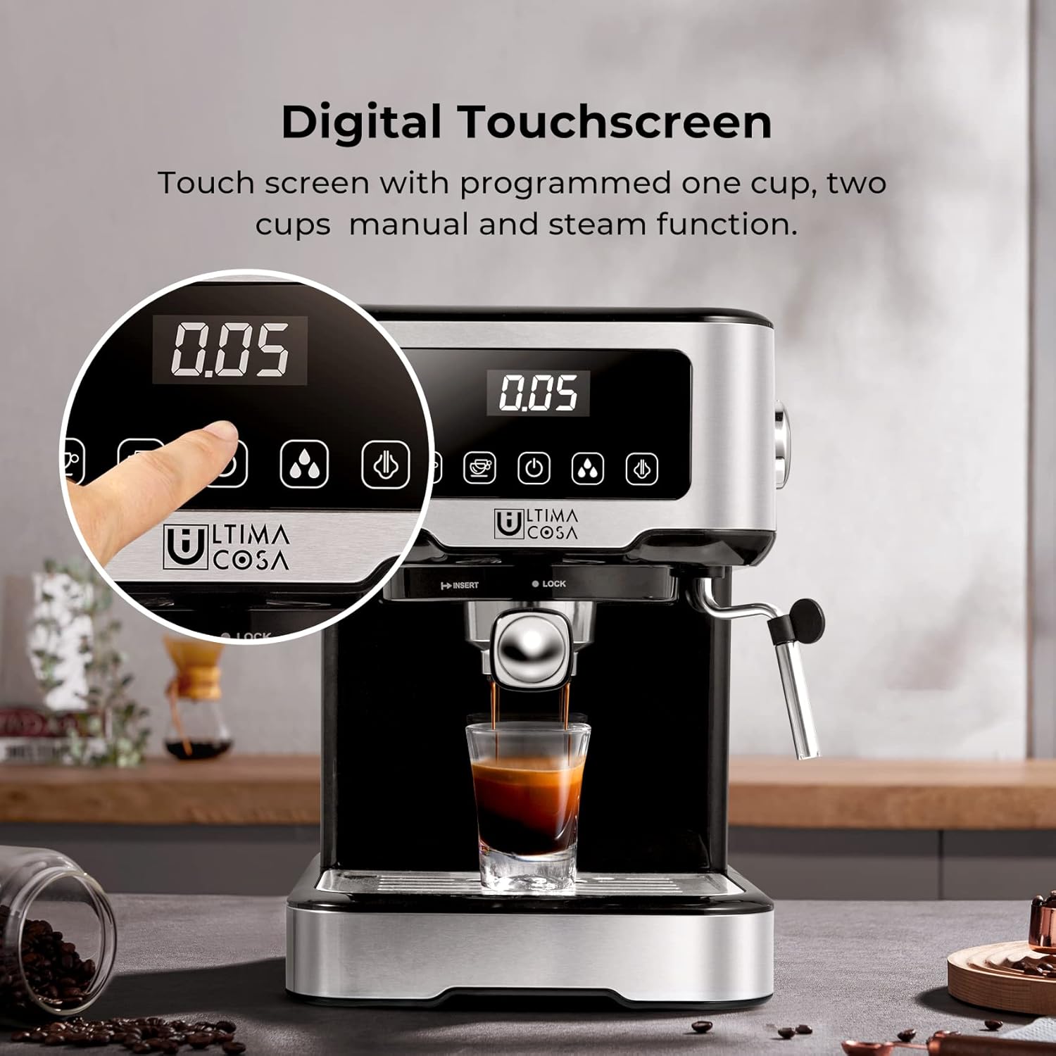 Espresso Machine 15 Bar, Ultima Cosa Espresso and Cappuccino Machine ...