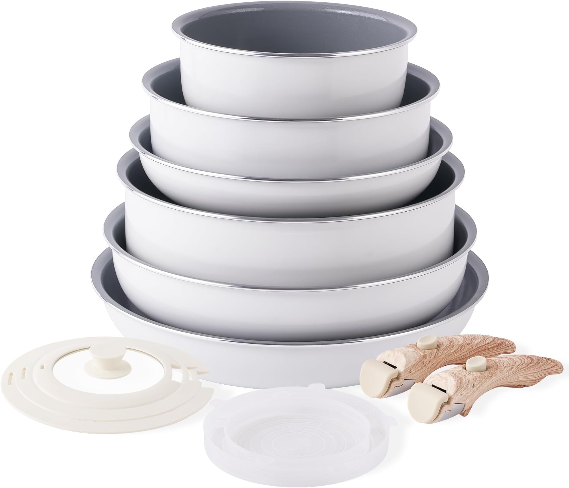 Amazon.com: YASHE 13-Piece Pots and Pans Set, Nonstick Granite Cookware ...