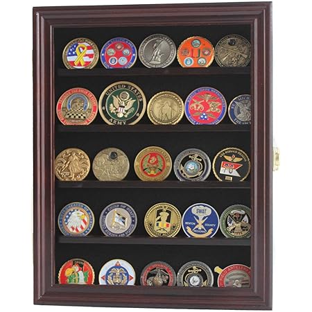 Amazon.com: Military Challenge Coin Display Case Cabinet Medal Rack ...