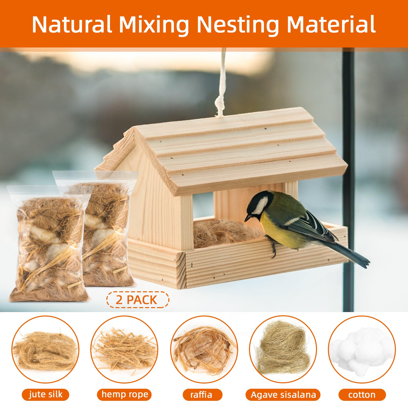 Sukh 2 Pack Bird Nesting Material - Bird Nests Bedding Hummingbird ...