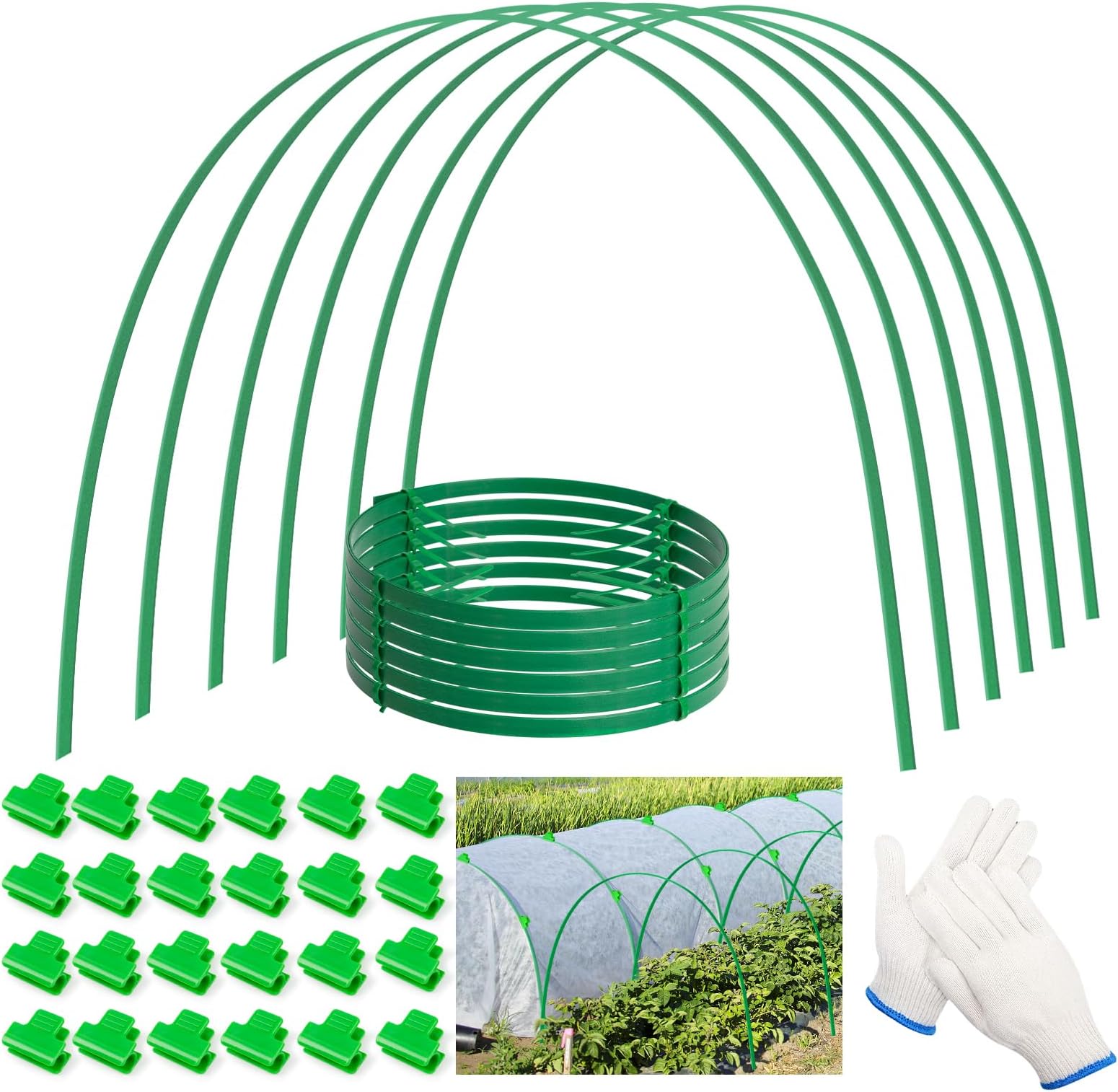Amazon.com : Derlights Greenhouse Hoops Grow Tunnel,Garden Hoops 8 Sets ...
