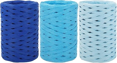 Amazon.com: Whaline 984Ft Gradient Blue Raffia Ribbons Blue Series ...