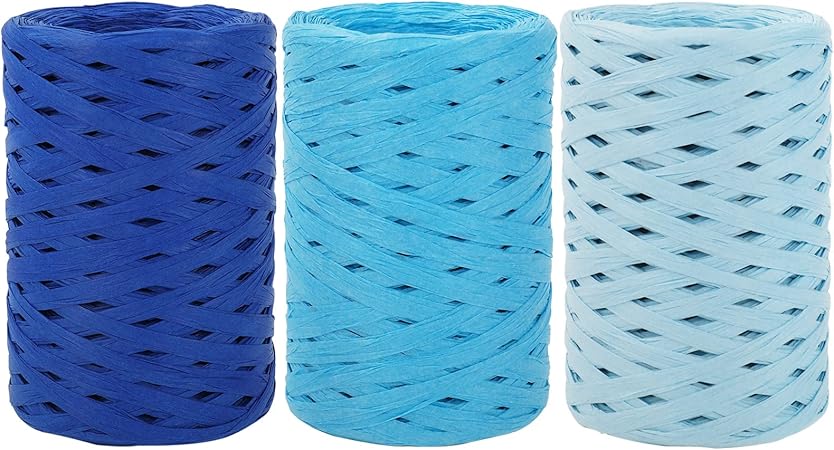Amazon.com: Whaline 984Ft Gradient Blue Raffia Ribbons Blue Series ...
