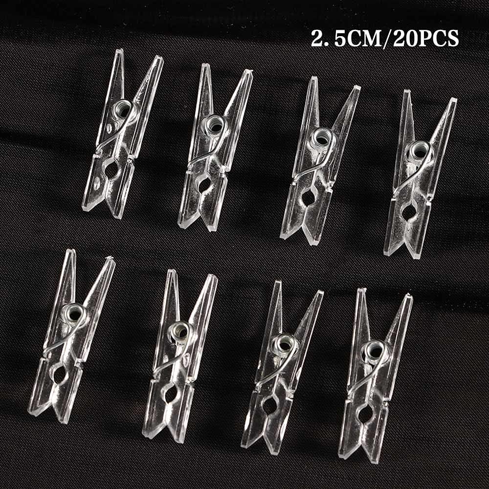 Amazon.com: Clear Plastic Clothes Pins,Clothes Line String Clips, Mini ...