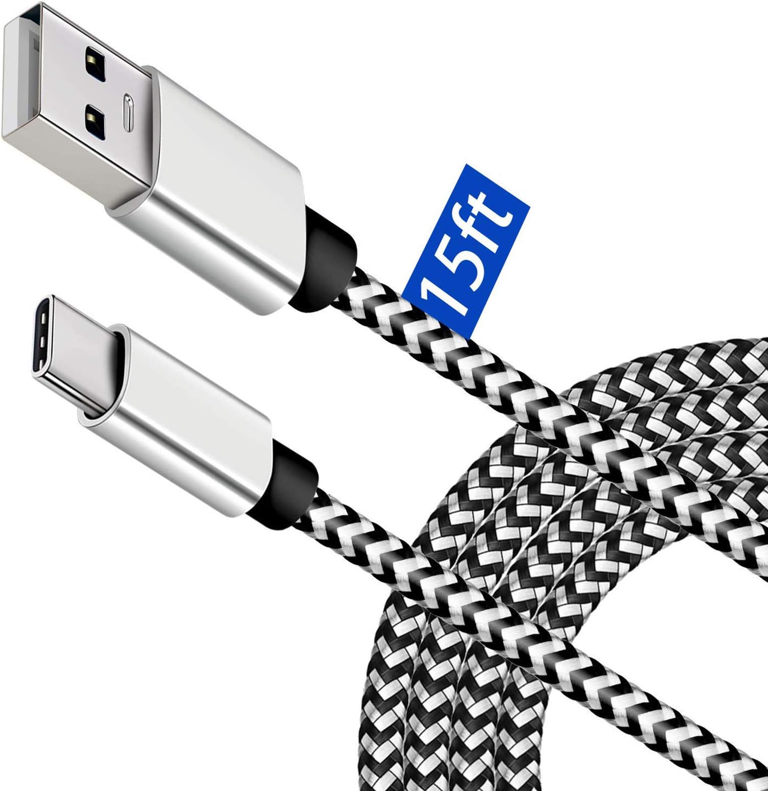 Amazon.com: Baiwwa Long USB C Cable 15ft, USB A to Type C Cable Charger ...