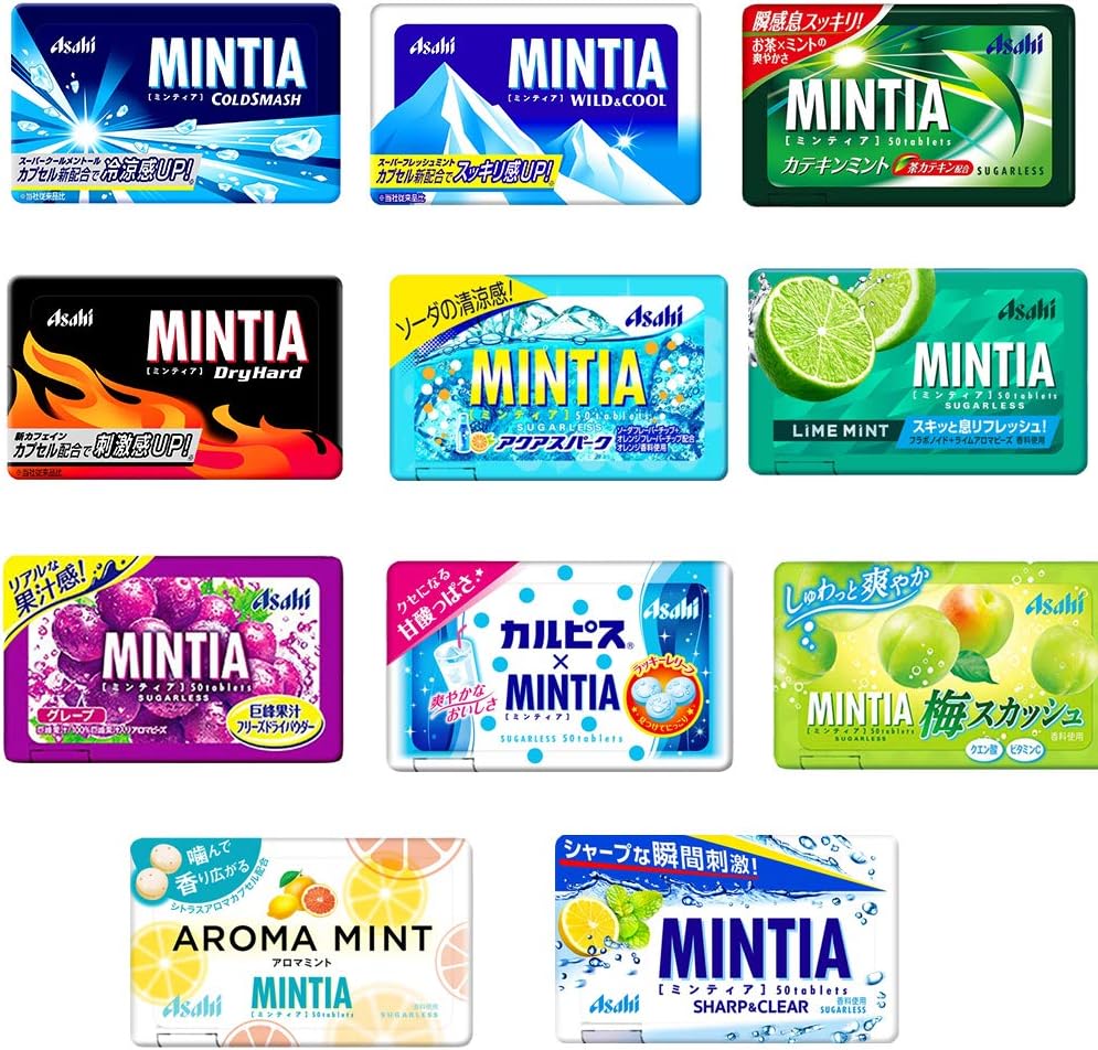 Amazon.com : Mintia Assortment 0.2oz 11Types Japanese Tablet Candy ...