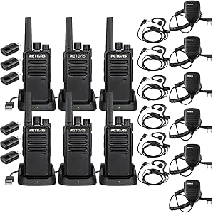 Amazon.com: Retevis RT68 Two Way Radios(6 Pack) Bundle with Shoulder ...