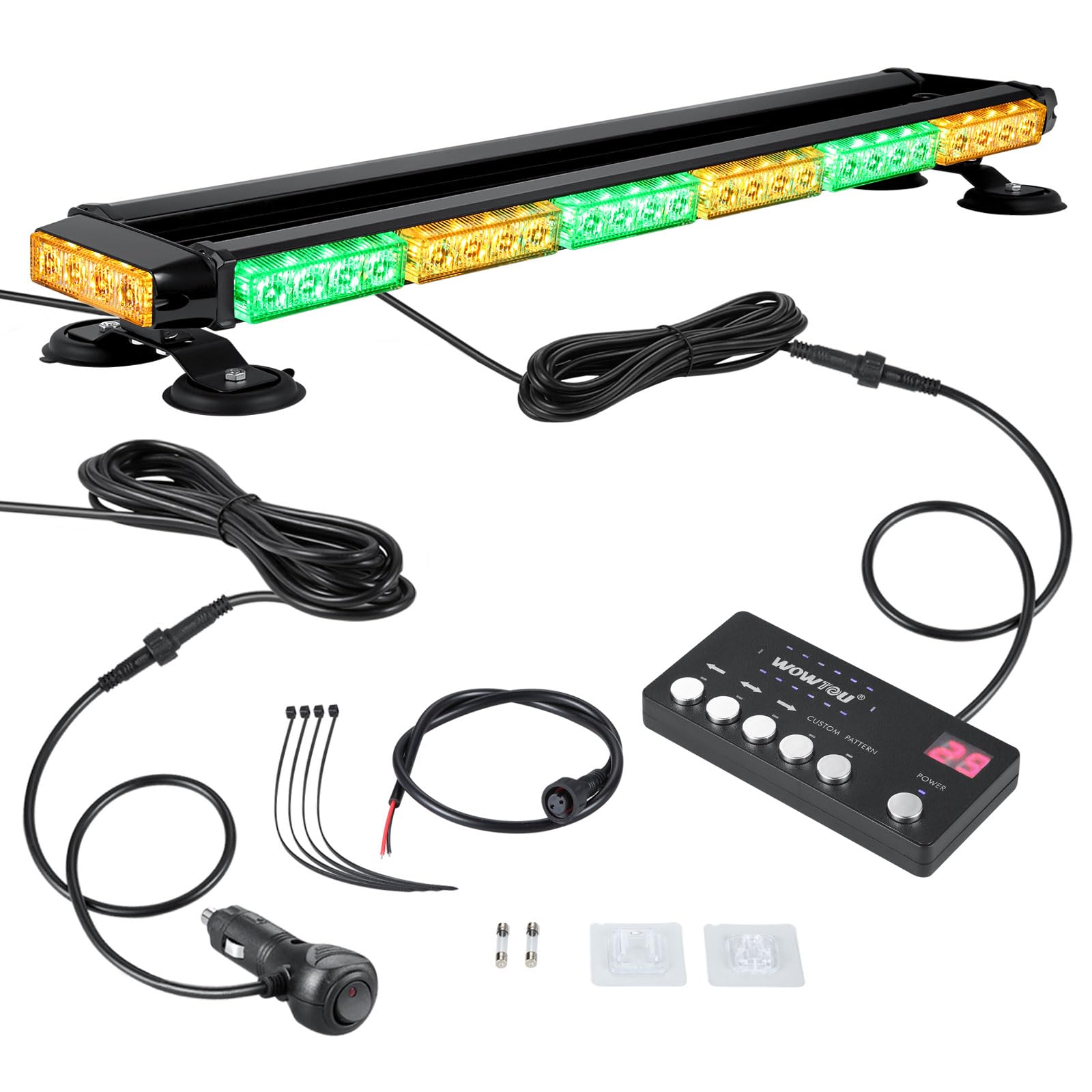 Amazon.com: WOWTOU Roof Top Safety Flashing 56 LED Amber Green ...