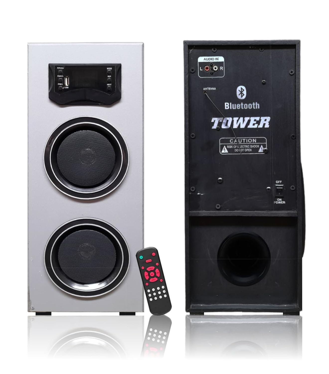 MINTRONICS MI-666 Excellence Multimedia Home DJ Tower Speaker System 6" Inches Subwoofer BT 3.0 ...