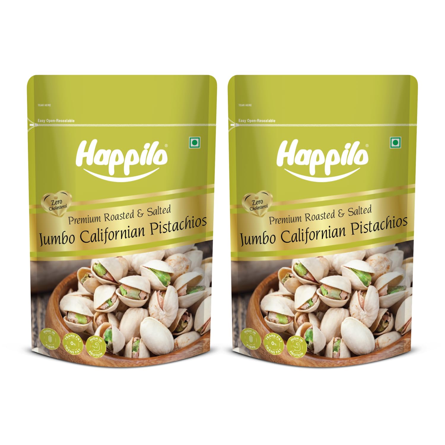 Happilo Premium Californian Roasted & Salted Pistachios 200 g (Pack of ...