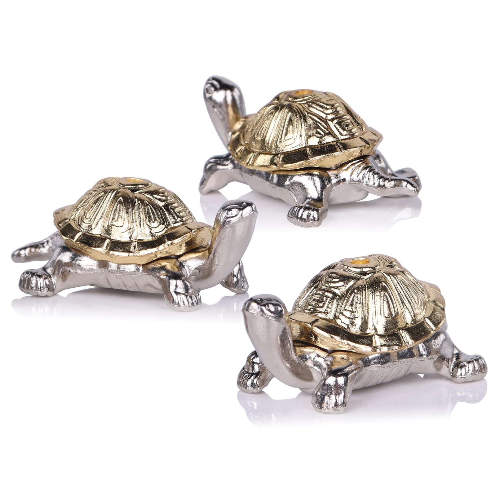 Amazon.com: 3 PCS Gold Turtle Statue Feng Shui Decor Lucky Turtle Brass ...