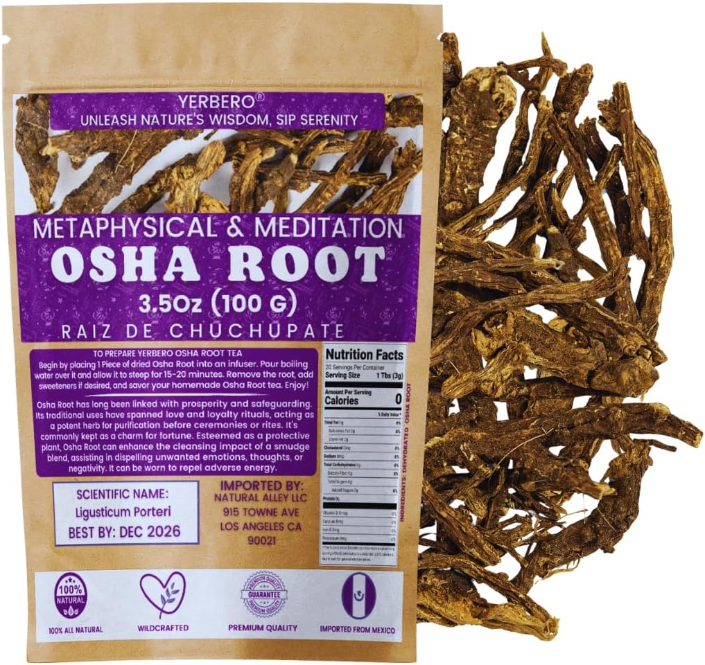 Amazon.com : Yerbero - Osha Root 3.5oz (100g) | Raiz de Chuchupate | Ligusticum porteri ...