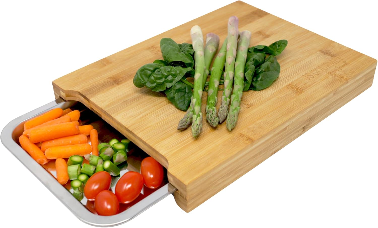 Amazon.com: JS Gourmet Bamboo Chopping Board with Non Stick Pullout ...