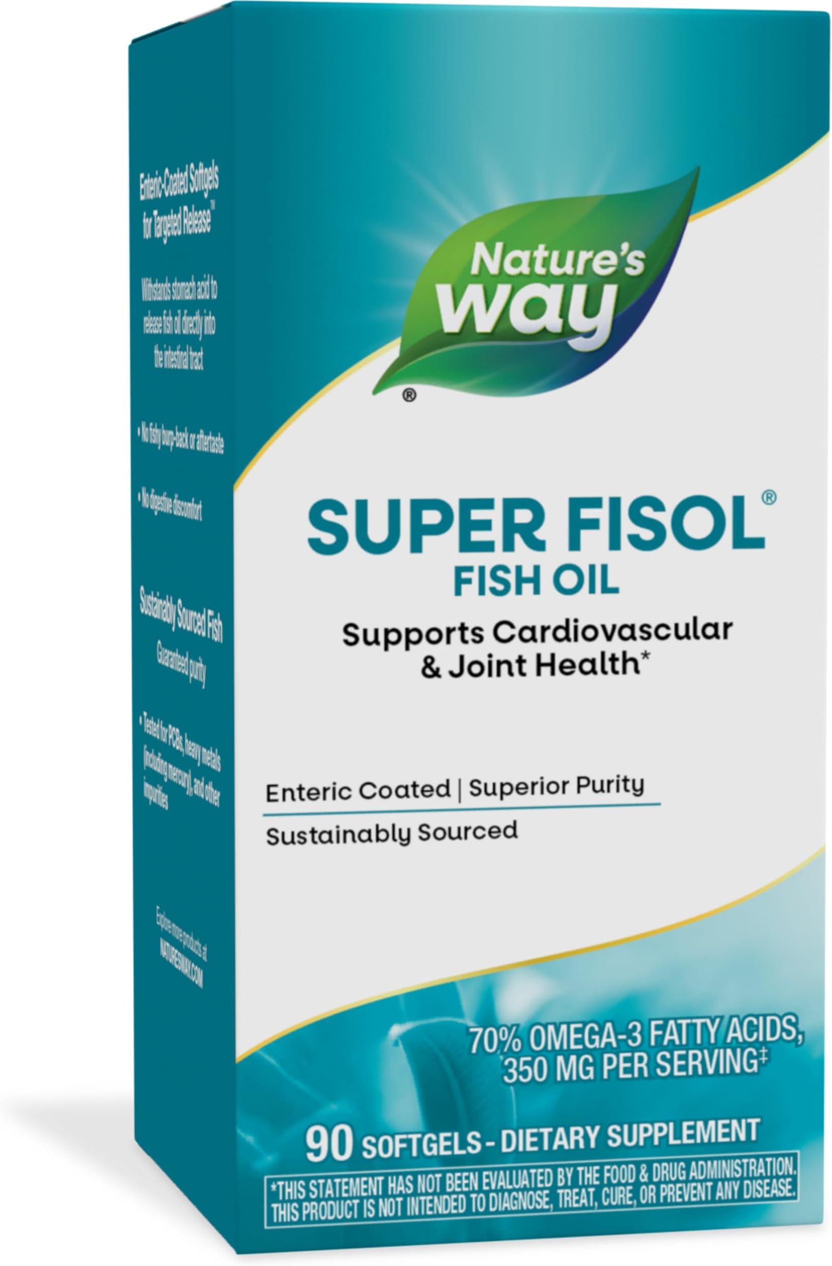 Amazon.com: Nature's Way Super Fisol Fish Oil, Enteric Coated, Supports ...