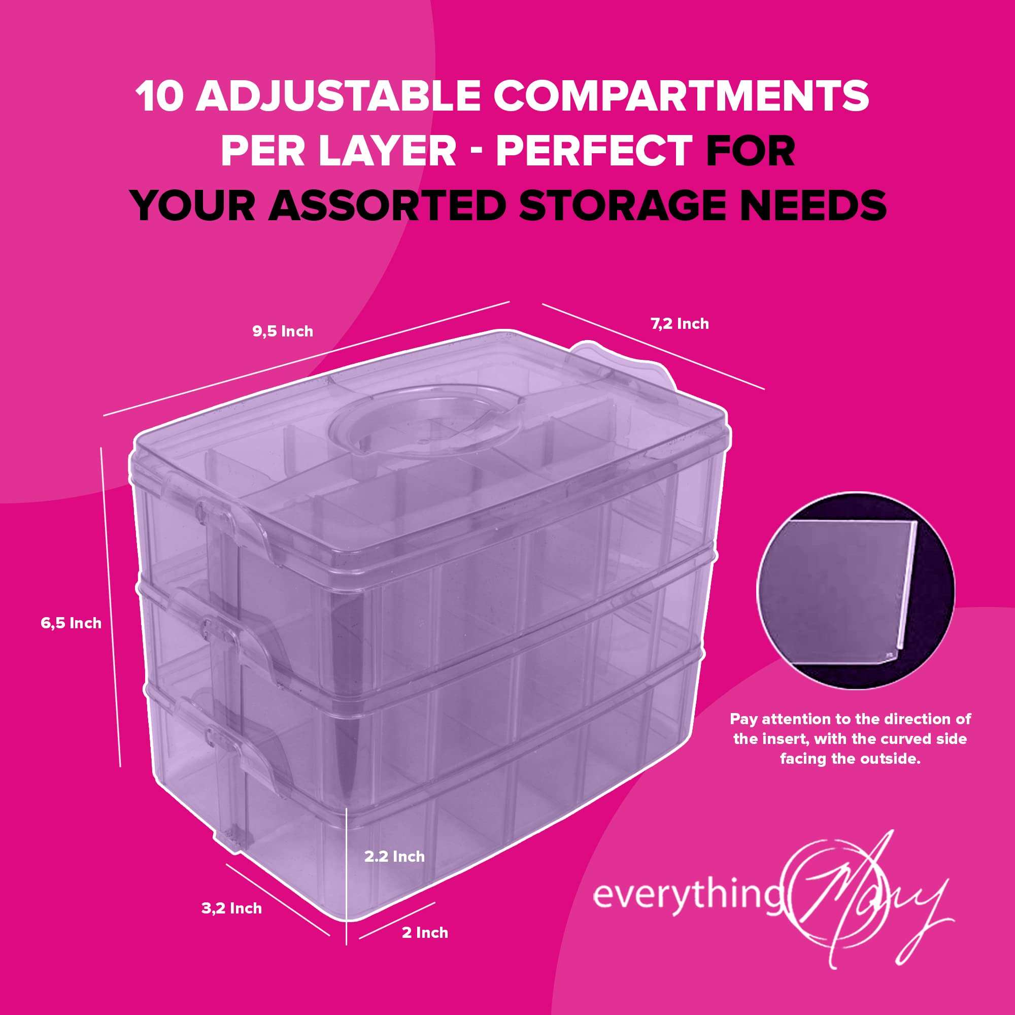 Snapklik.com : Everything Mary Stackable Storage Container, Purple ...