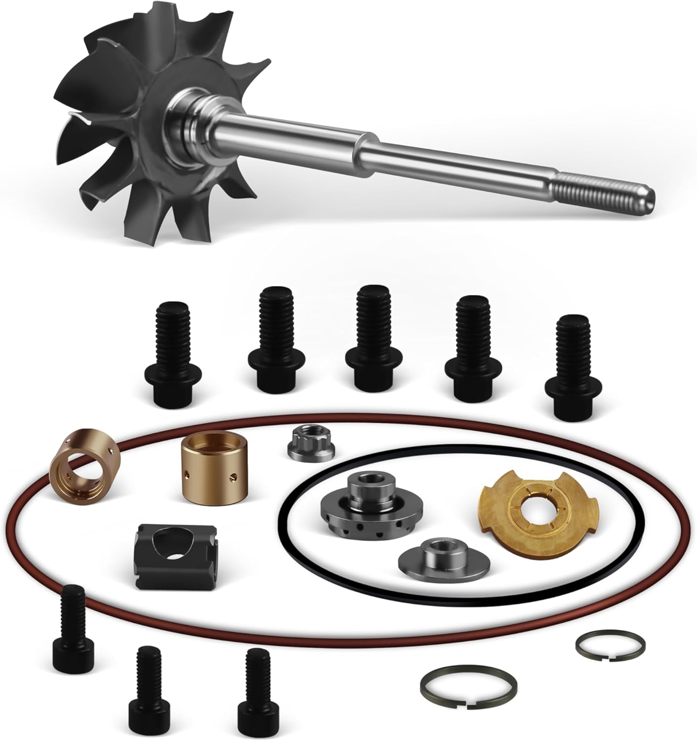 Amazon.com: BELZAR Turbocharger Rebuild Kit with 10 Blade Turbine Wheel, Compatible with 2005 ...