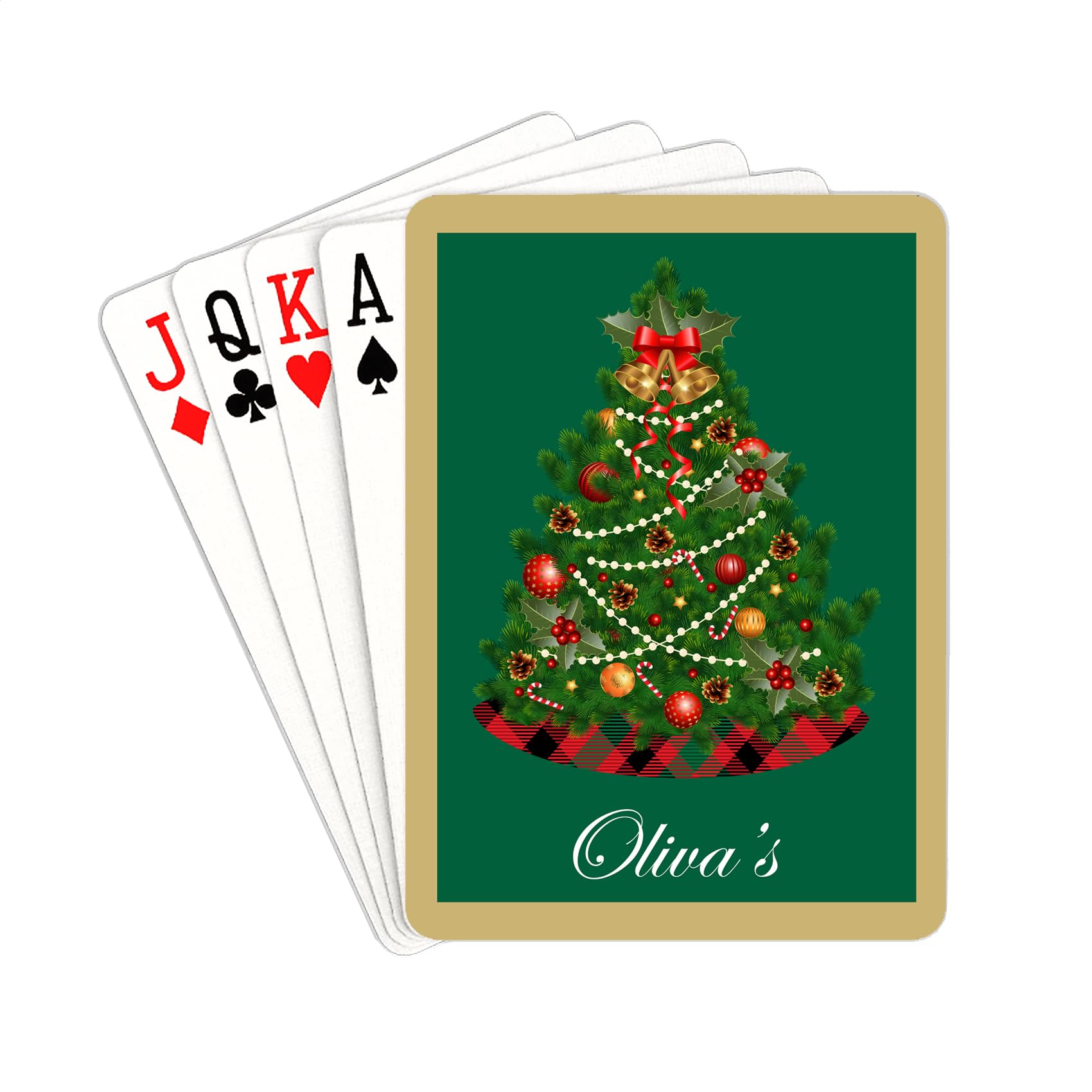Amazon.com: Custom Playing Cards Deck Christmas Trees, Personalized ...