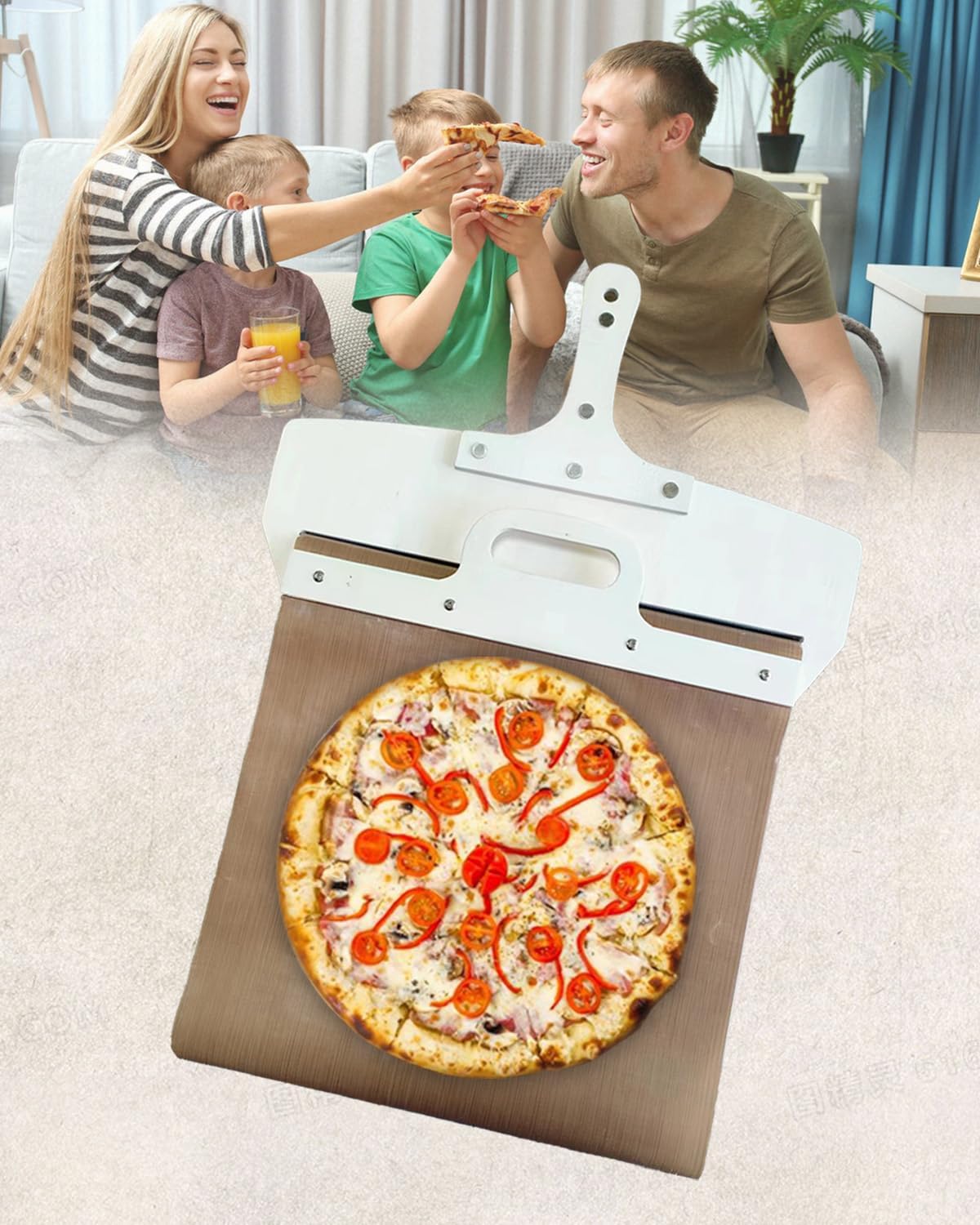 Amazon.com: Sliding Pizza Peel Shovel - Wooden Handle, Easy Slide Pizza ...