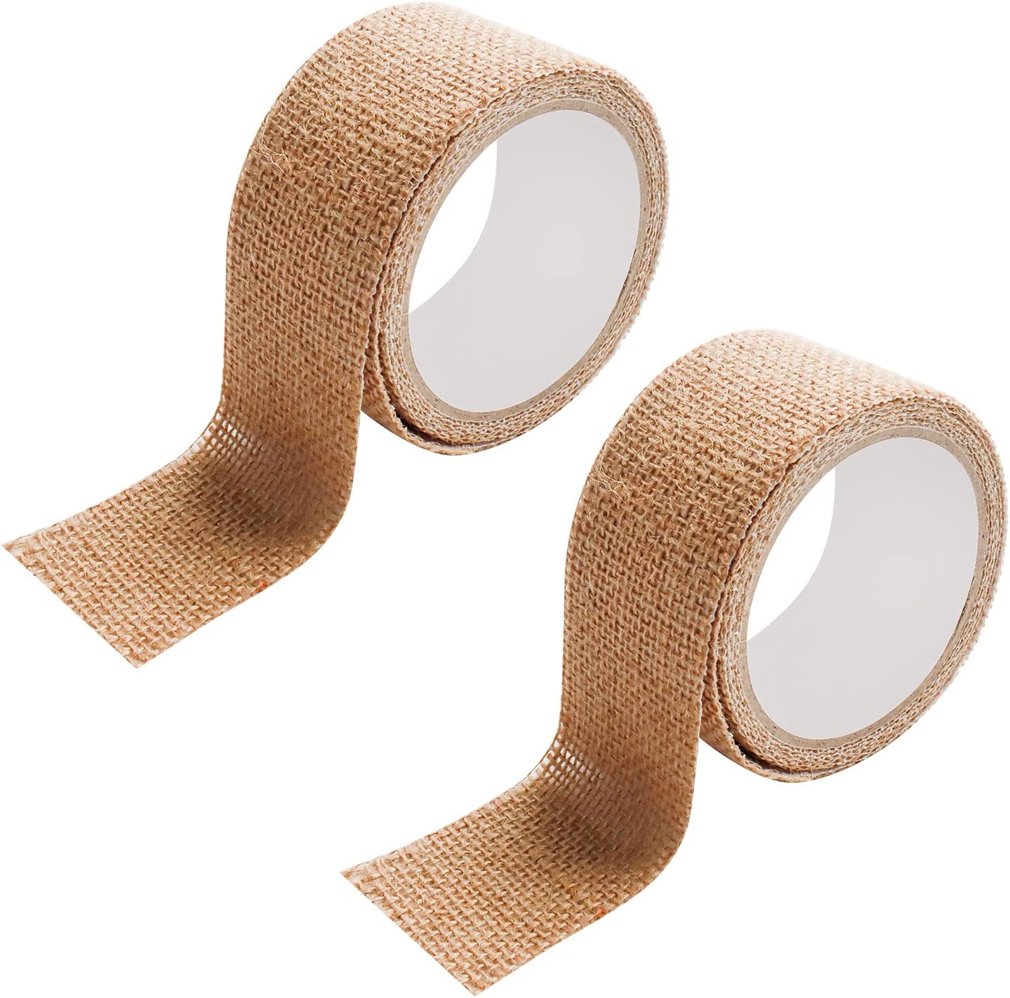 Amazon.com: 2 Rolls Rustic Burlap Ribbon Tapes Fabric Tapes for Wedding ...