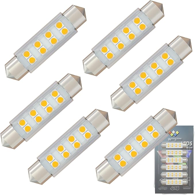 Amazon.com: WiseShine Festoon LED Bulb 43mm 44mm,578 LED Bulbs Warm ...