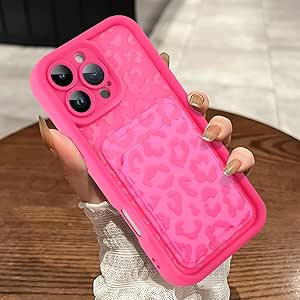 Amazon.com: MOWIME Compatible with iPhone 16 Pro Max Case with Card Holder, Cheetah Print ...