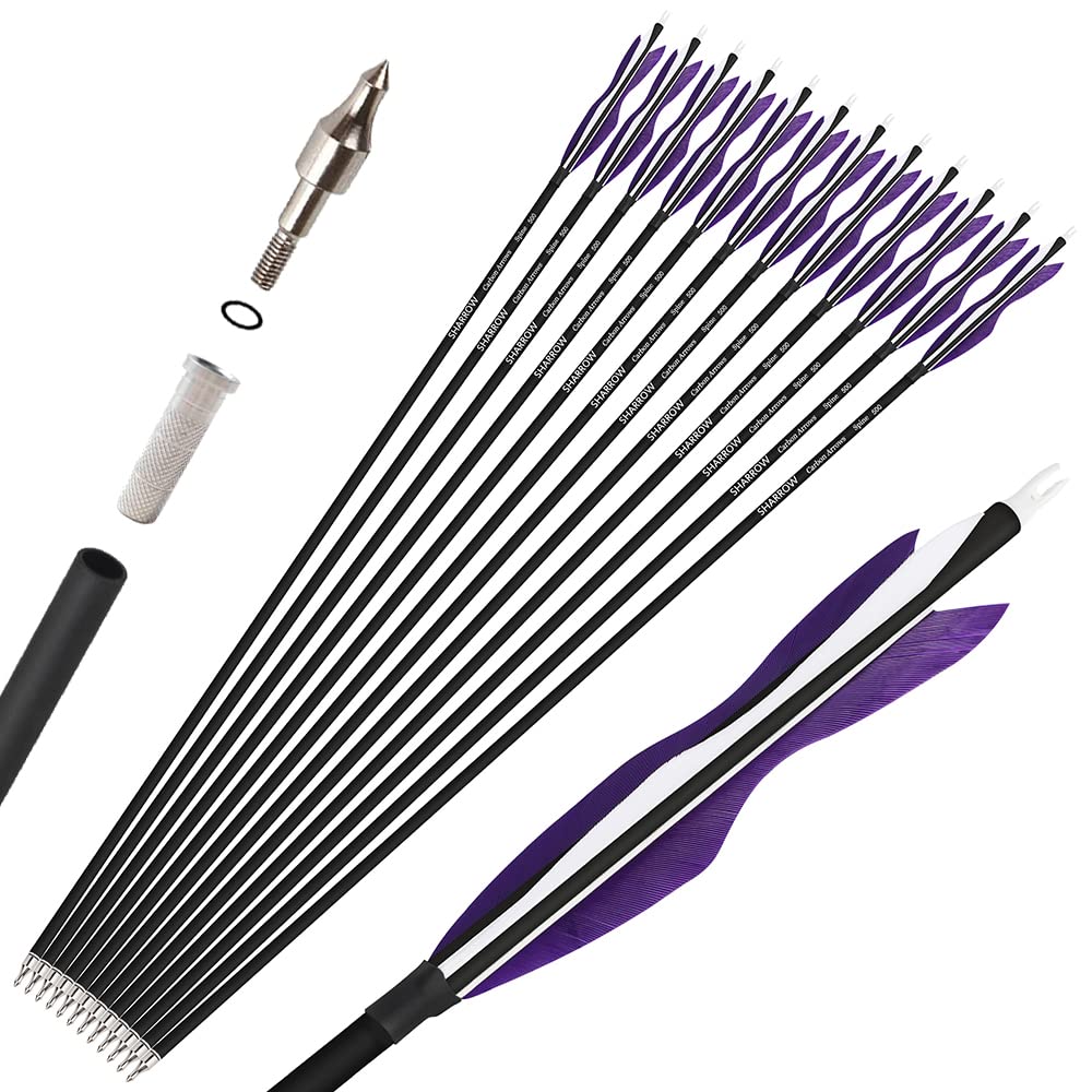 Buy Wolfman 12X Archery Carbon Arrows Spine 500 Archery Target Arrows ...