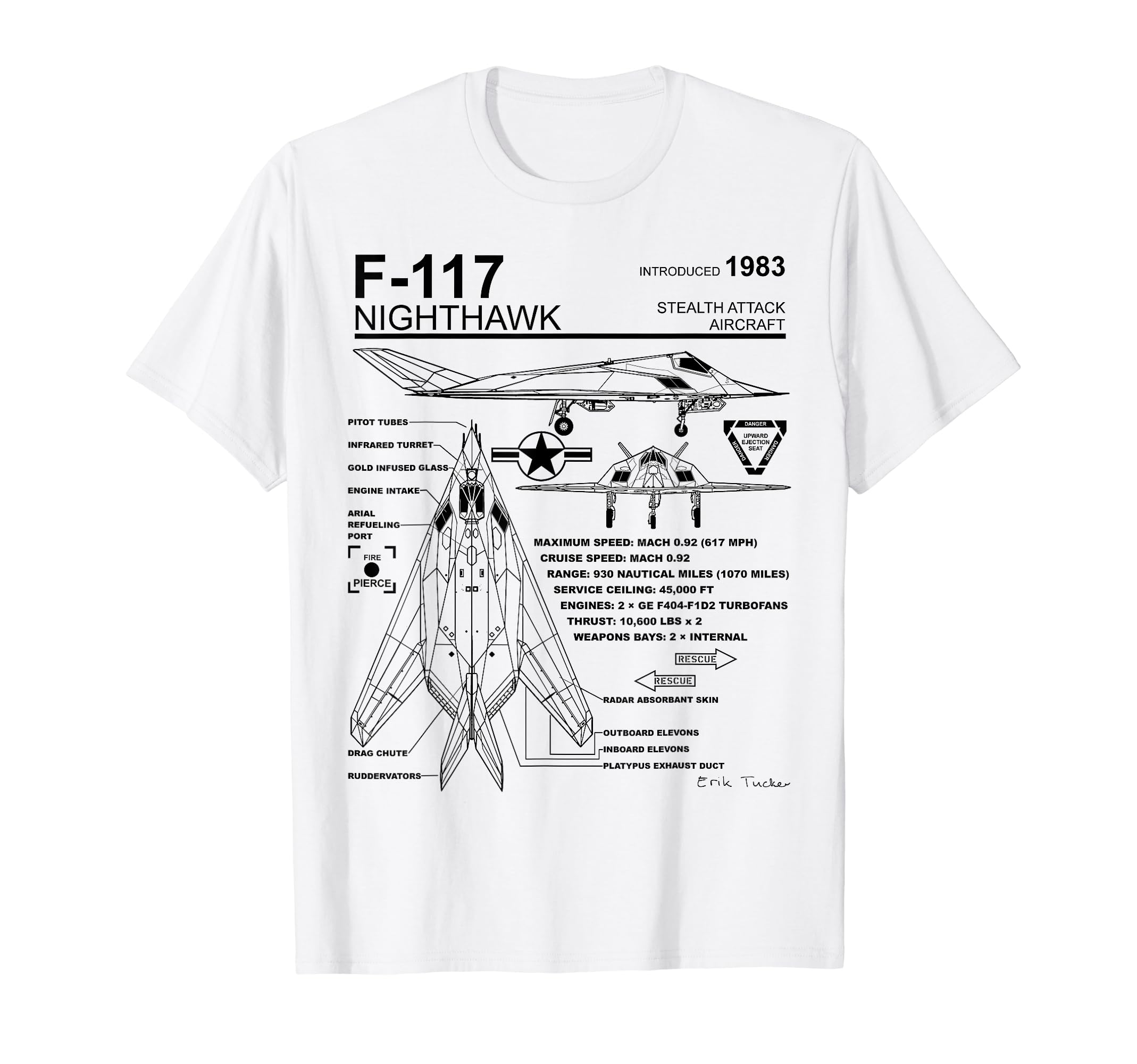 Amazon.com: F-117 Nighthawk Stealth Fighter Schematic Infographic T ...