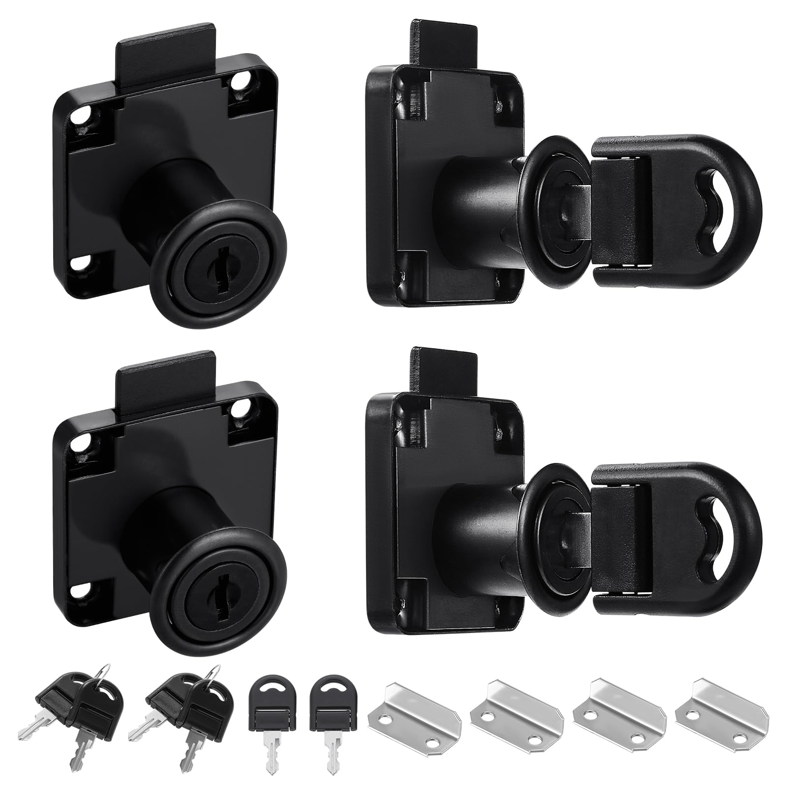 Fippy 4 Sets Cabinet Cupboard Locks with Keys, Cam Locks Drawer ...