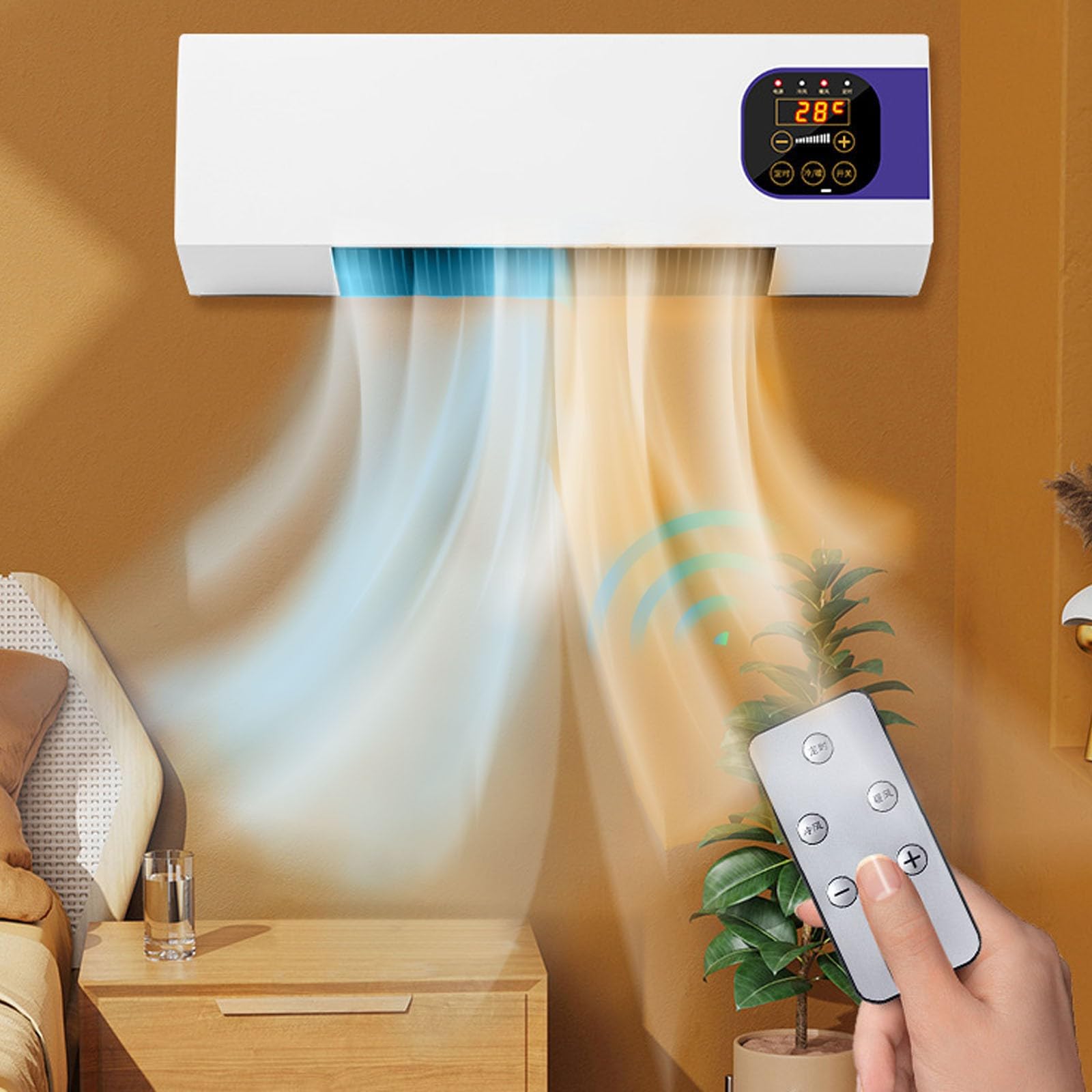 Electric Space Heater Wall Mount Recessed Bathroom Laundry