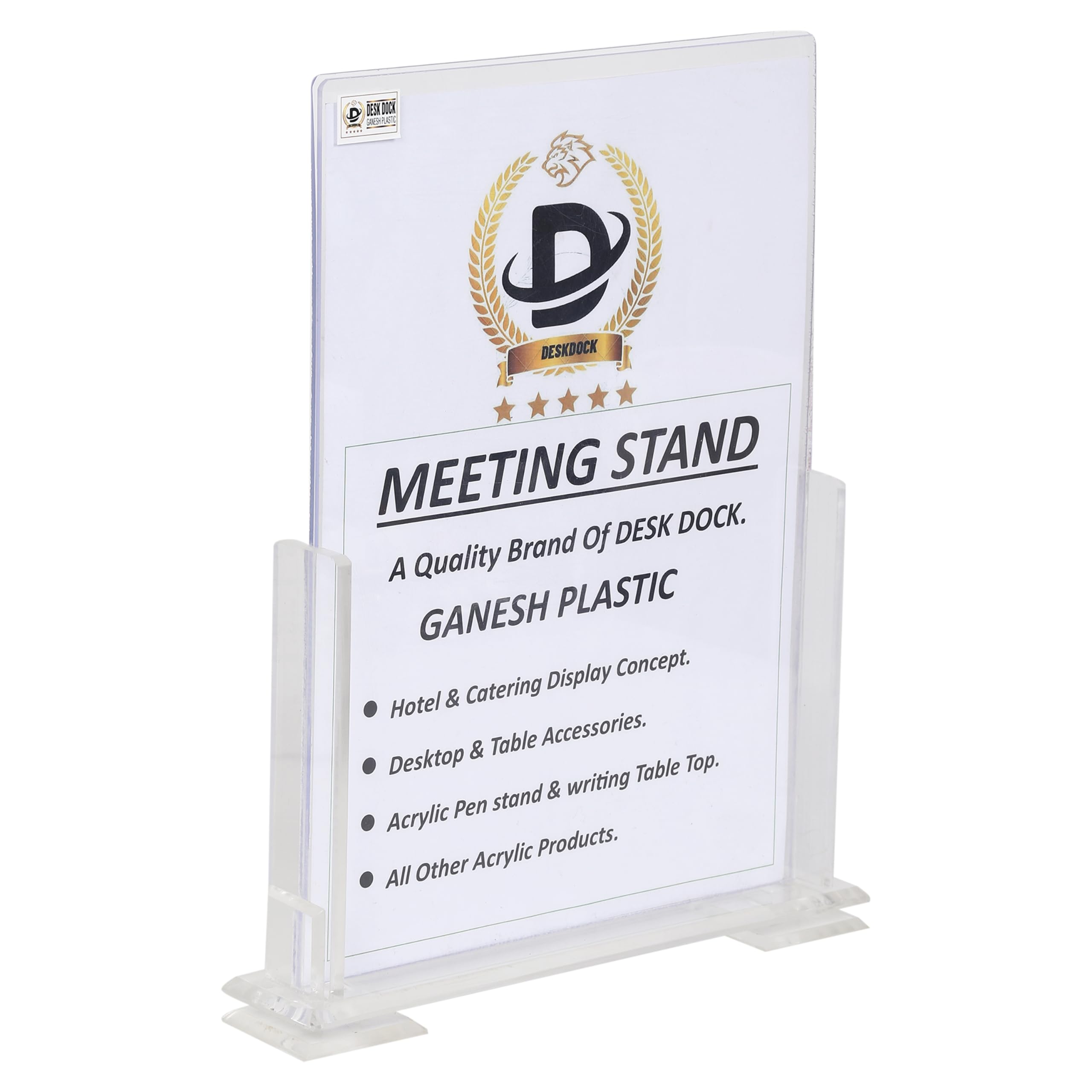 DESK DOCK Acrylic Display Stand meeting StandAnd Acrylic Signage Holder ...