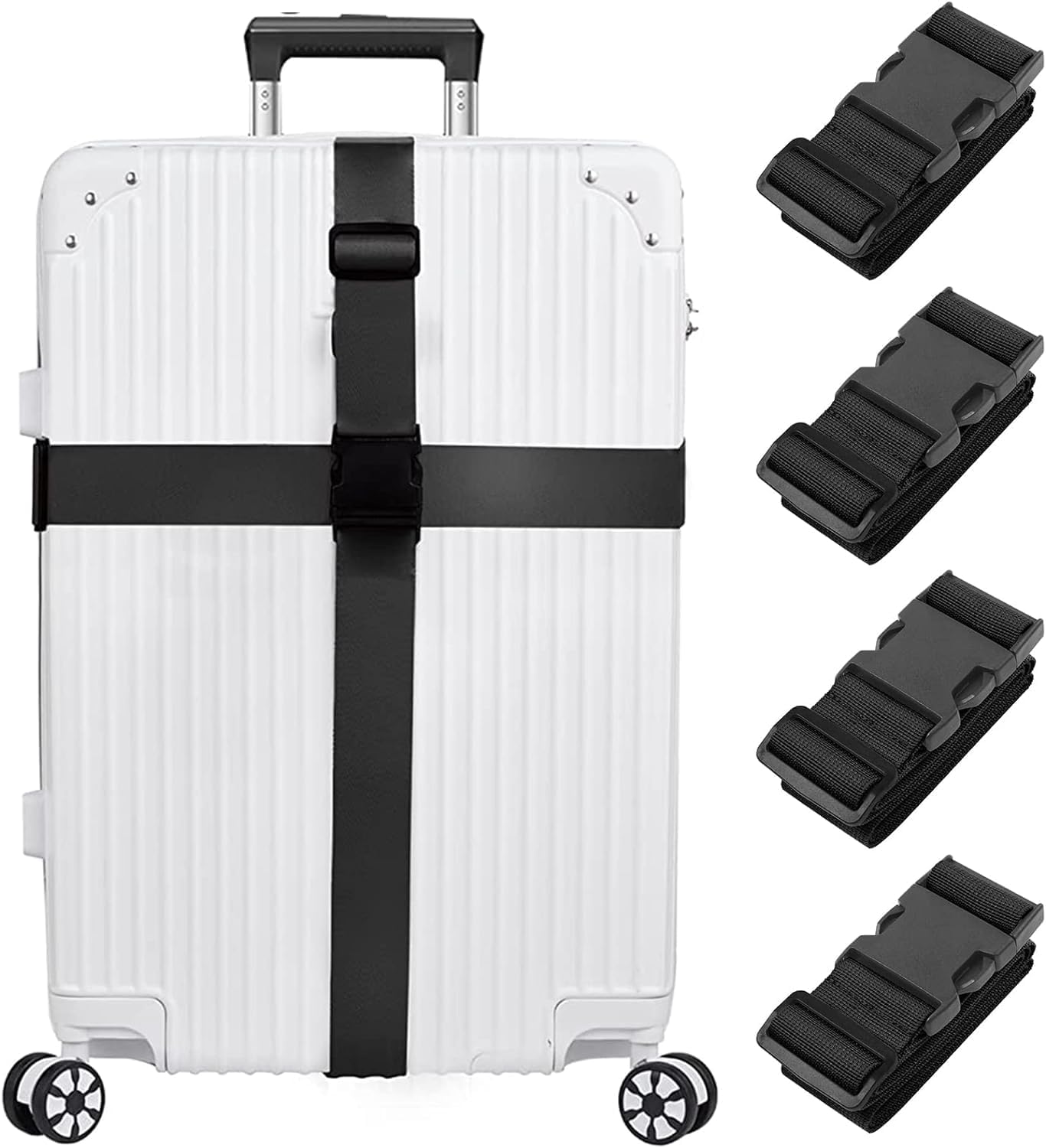 Newthinking Luggage Straps for Suitcase 4 Pack, Heavy Duty Adjustable ...