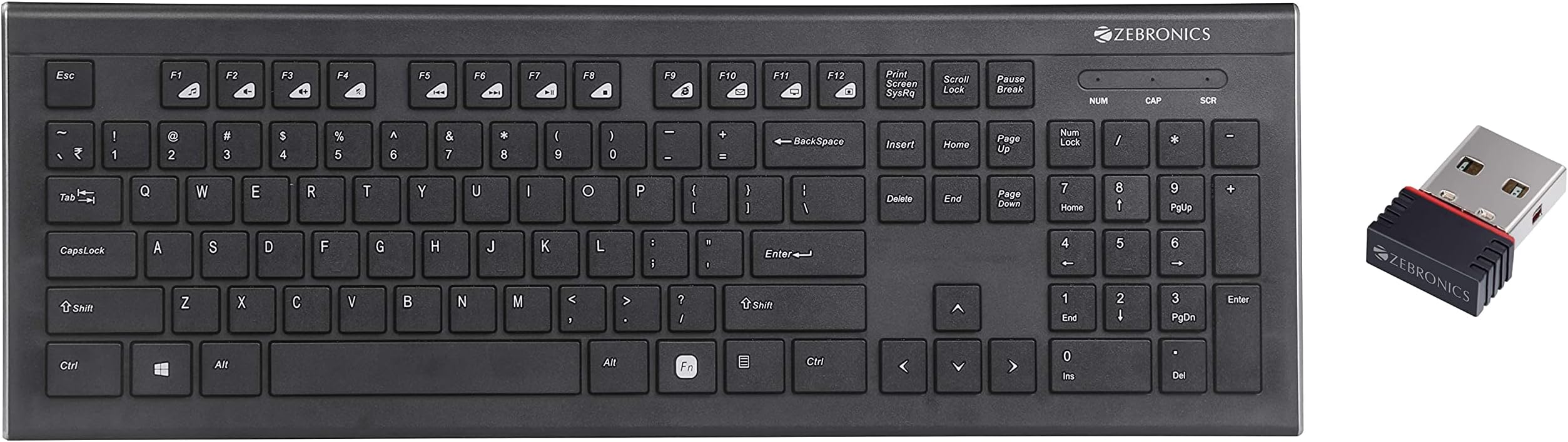 Amazon.in: Buy ZEBRONICS Zeb-DLK01 USB Multimedia Keyboard with 104 UV ...