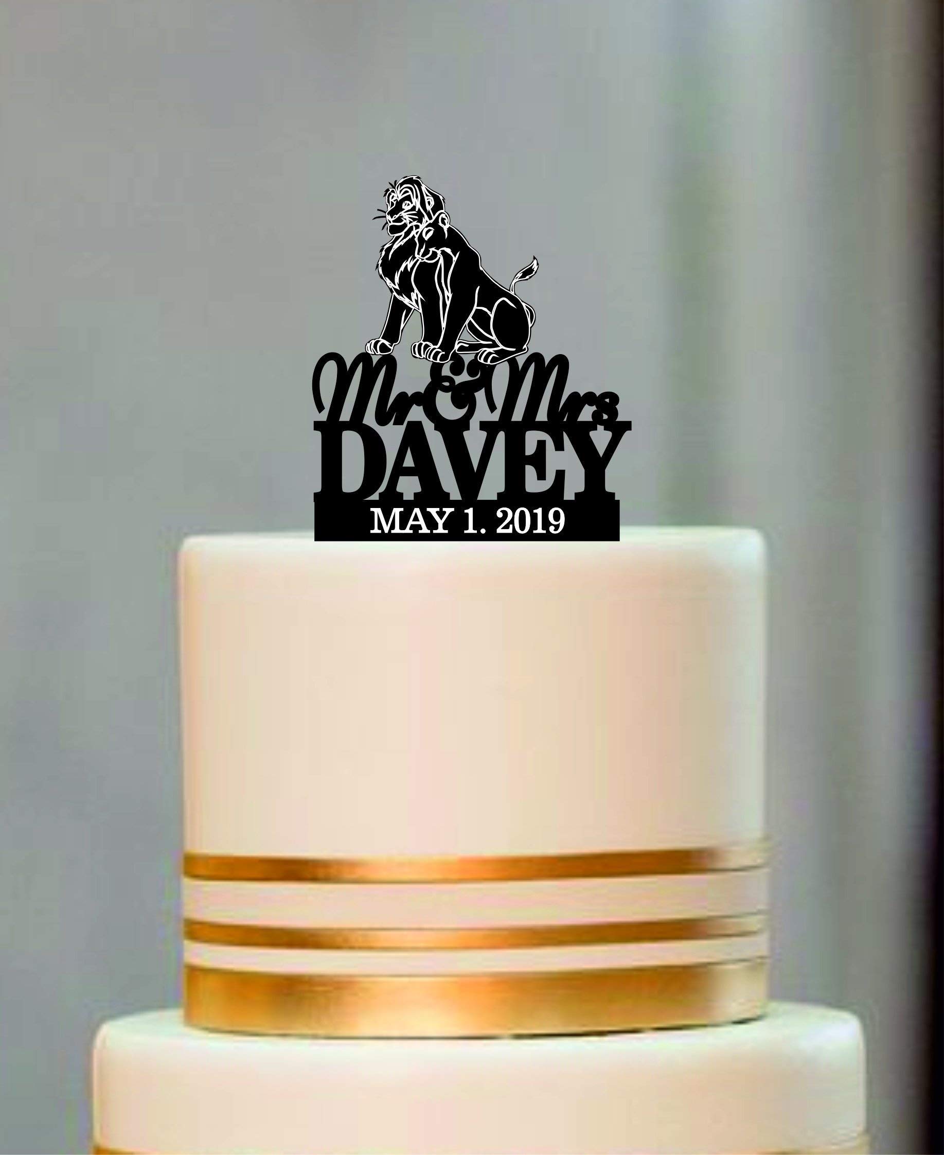 Buy Lion King Topper with A Silhouette of Simba and Nala - Rustic ...