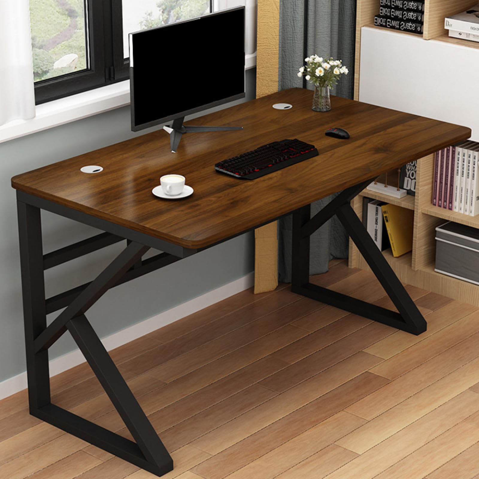 Industrial Computer Desk Industrial Computer Desk, Rustic Wood And