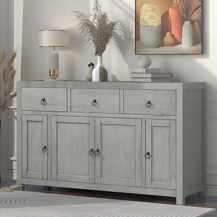 Buy Modern Farmhouse Large Storage Cabinet Buffet Sideboard with ...
