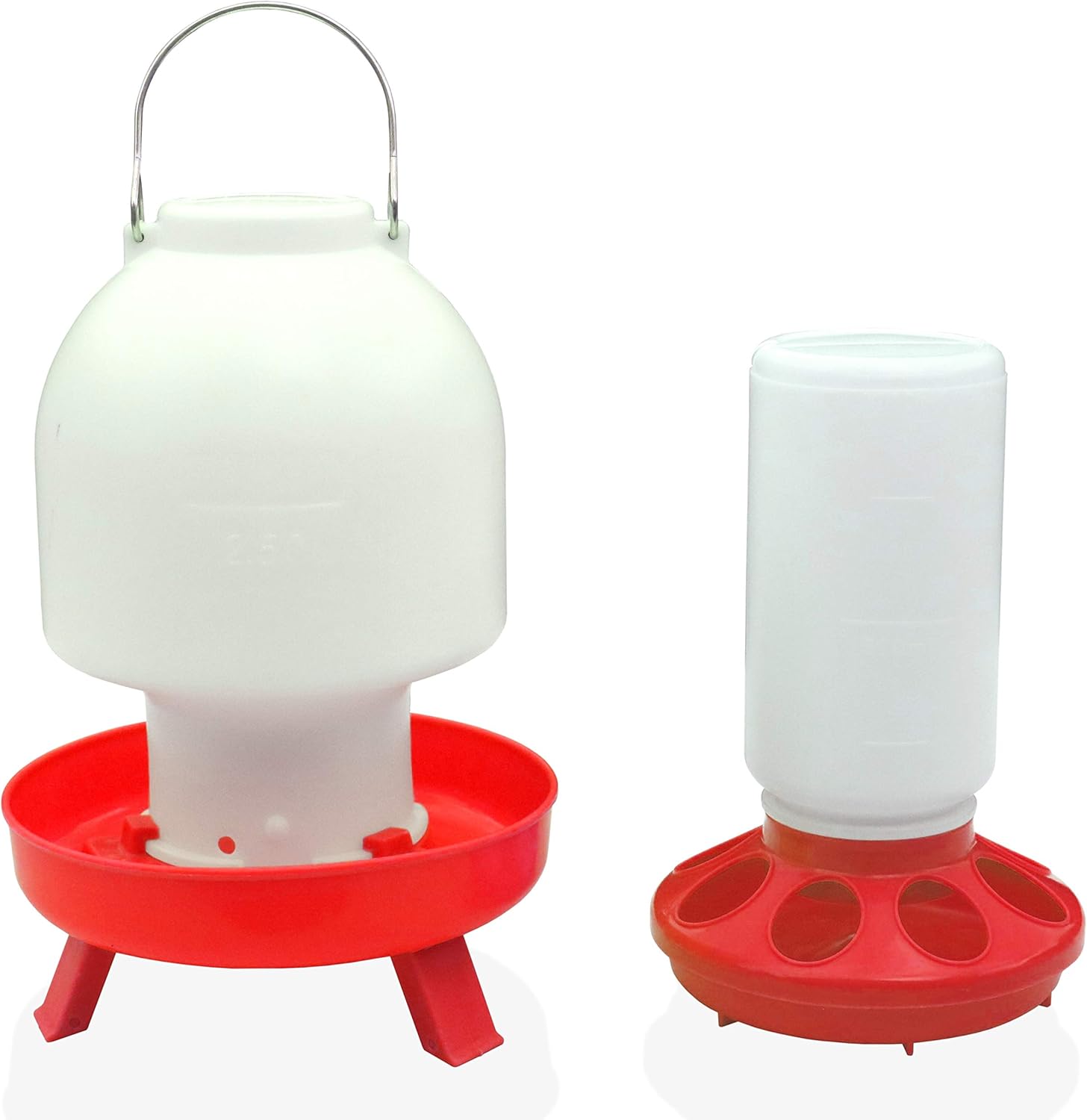 Amazon.com : Baby Chicken Feeder and Waterer Set - 9” Red Round 1 Liter ...
