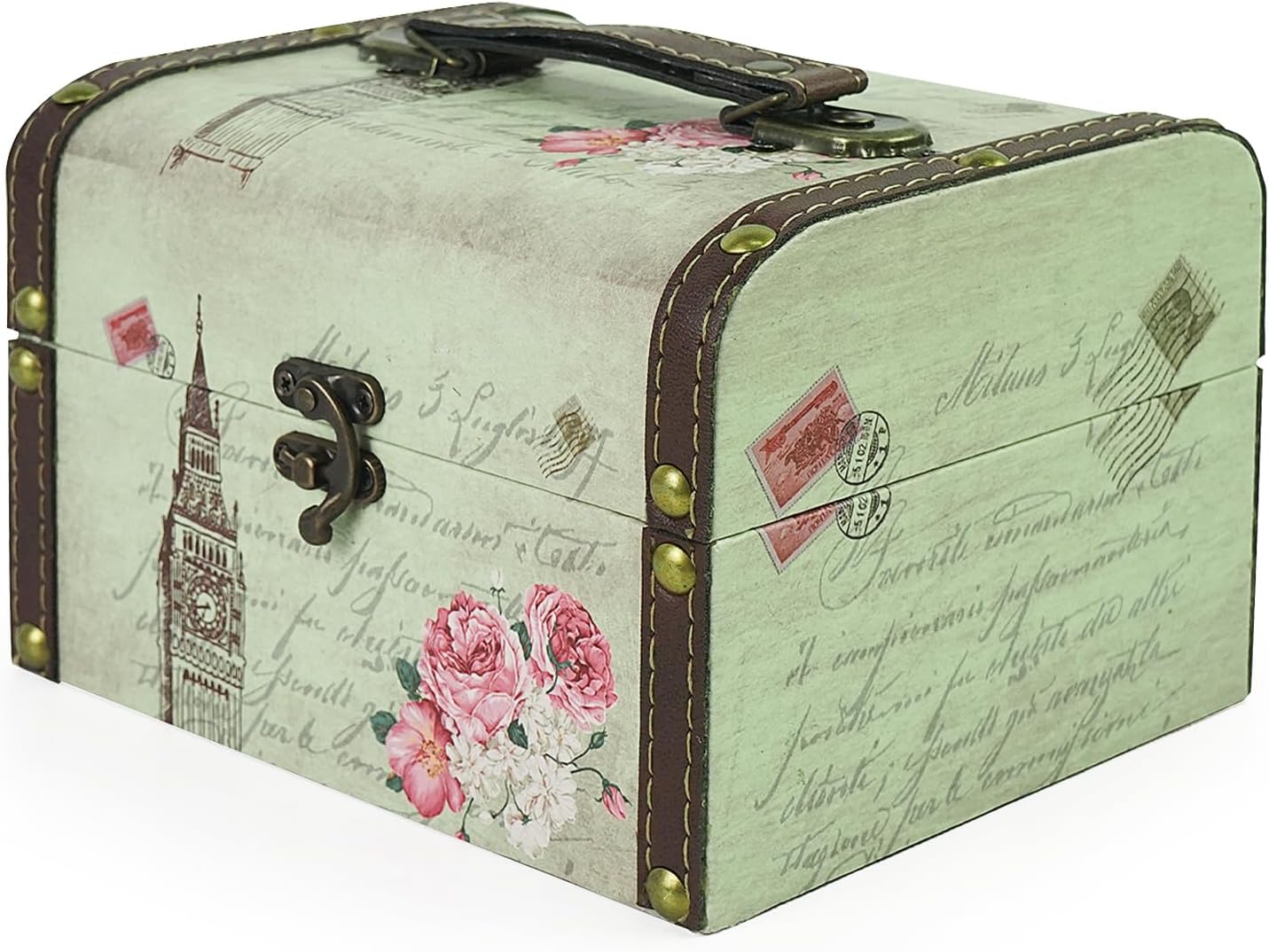 Amazon.com: DreamsEden Small Wooden Treasure Box, Decorative Tin ...