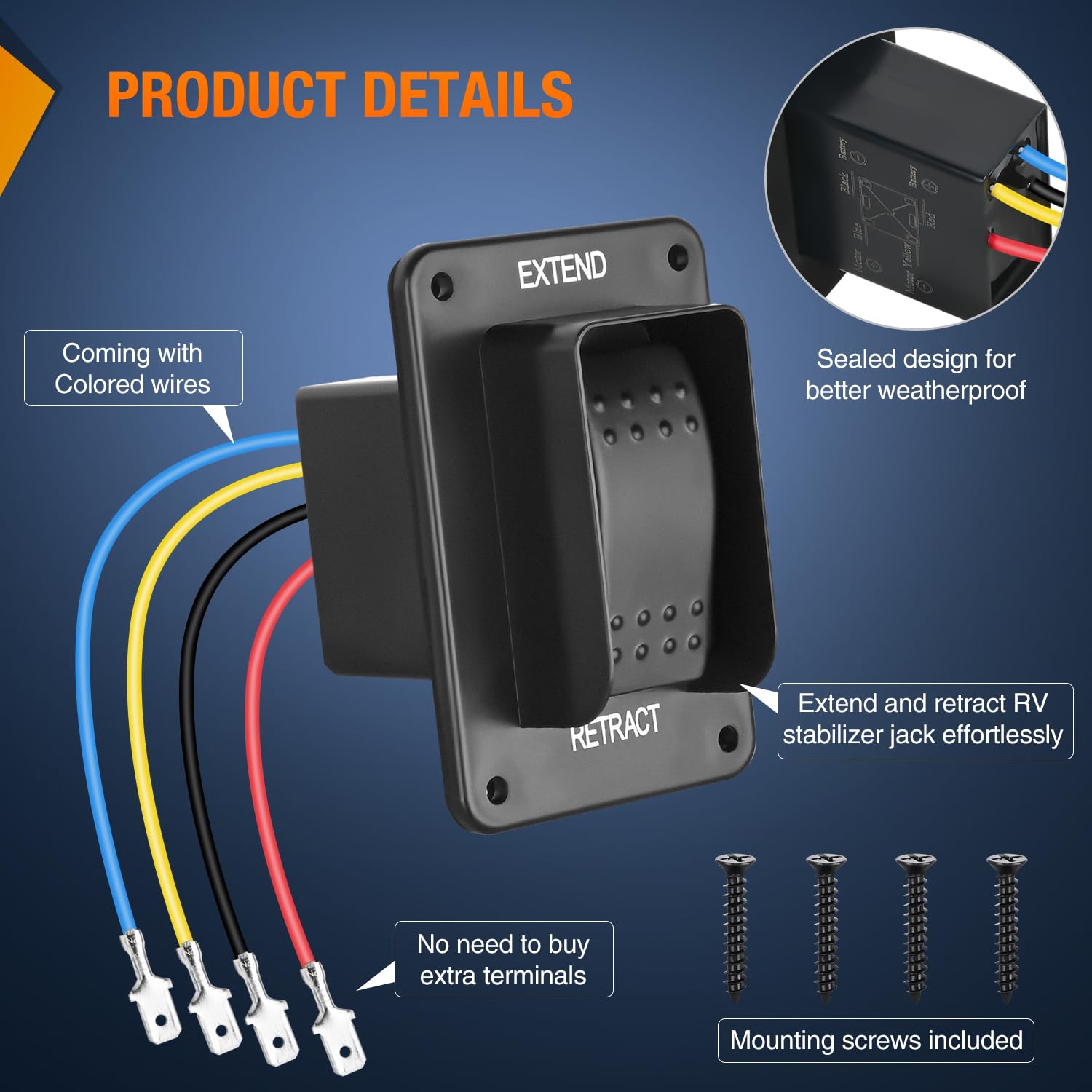 Snapklik.com : Nilight RV Electric Stabilizer Jack Switch Power Rocker ...