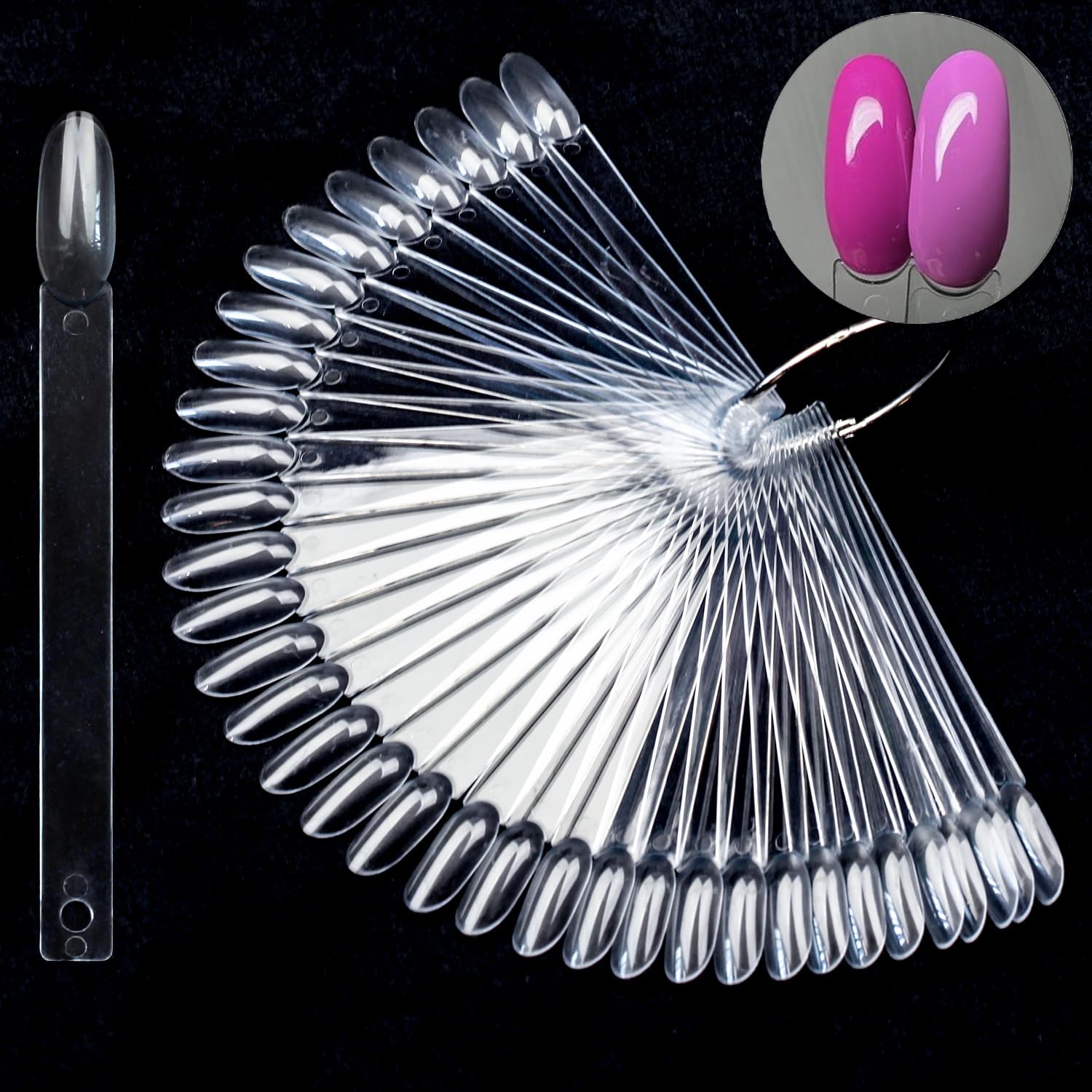Amazon.com: Medium Oval Nail Art Practice Tips, BORNBYME 100pcs Clear ...