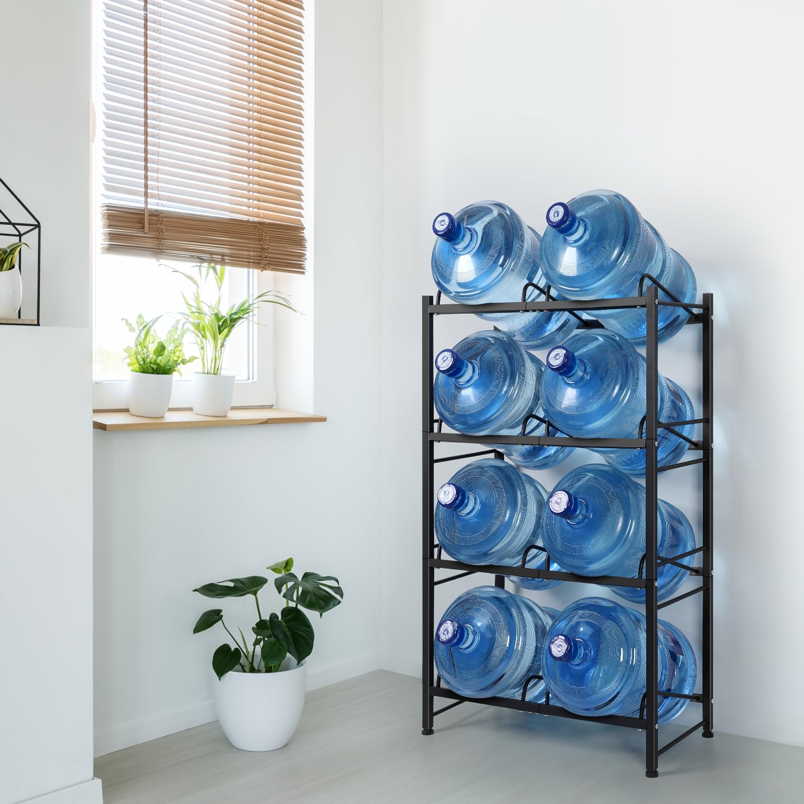Water Cooler Jug Rack Heavy Duty 5 Gallon Water Bottle Holder 4 Tier ...
