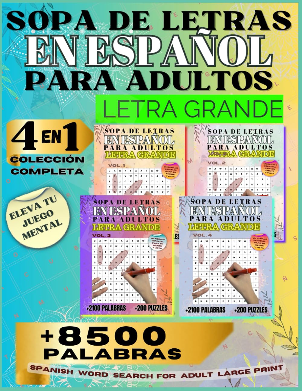 Amazon | Sopa de Letras en Español para Adultos Letra Grande, Libro de ...