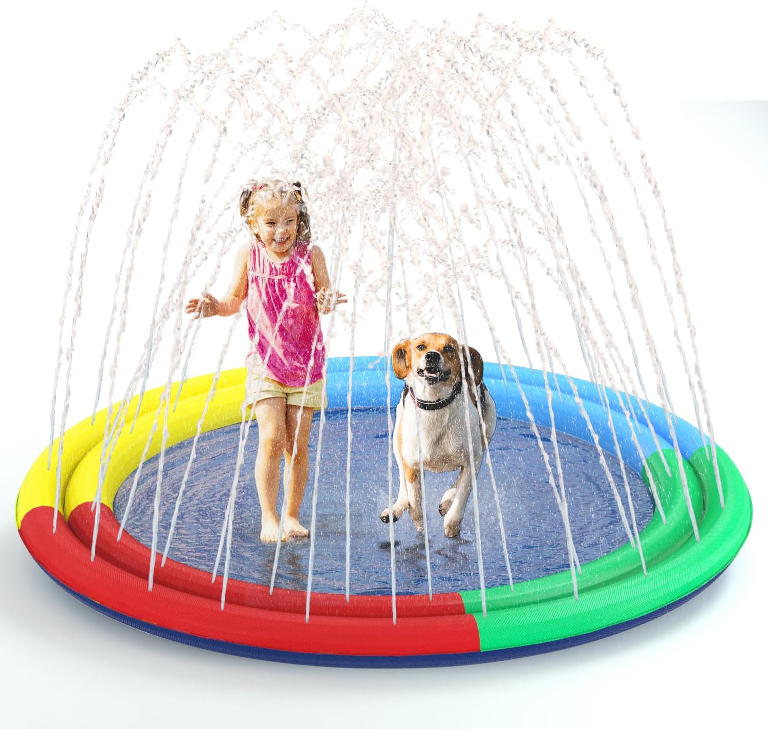 Amazon.com: Pantula Splash Sprinkler Pad Double Circle - Thickened Dog ...