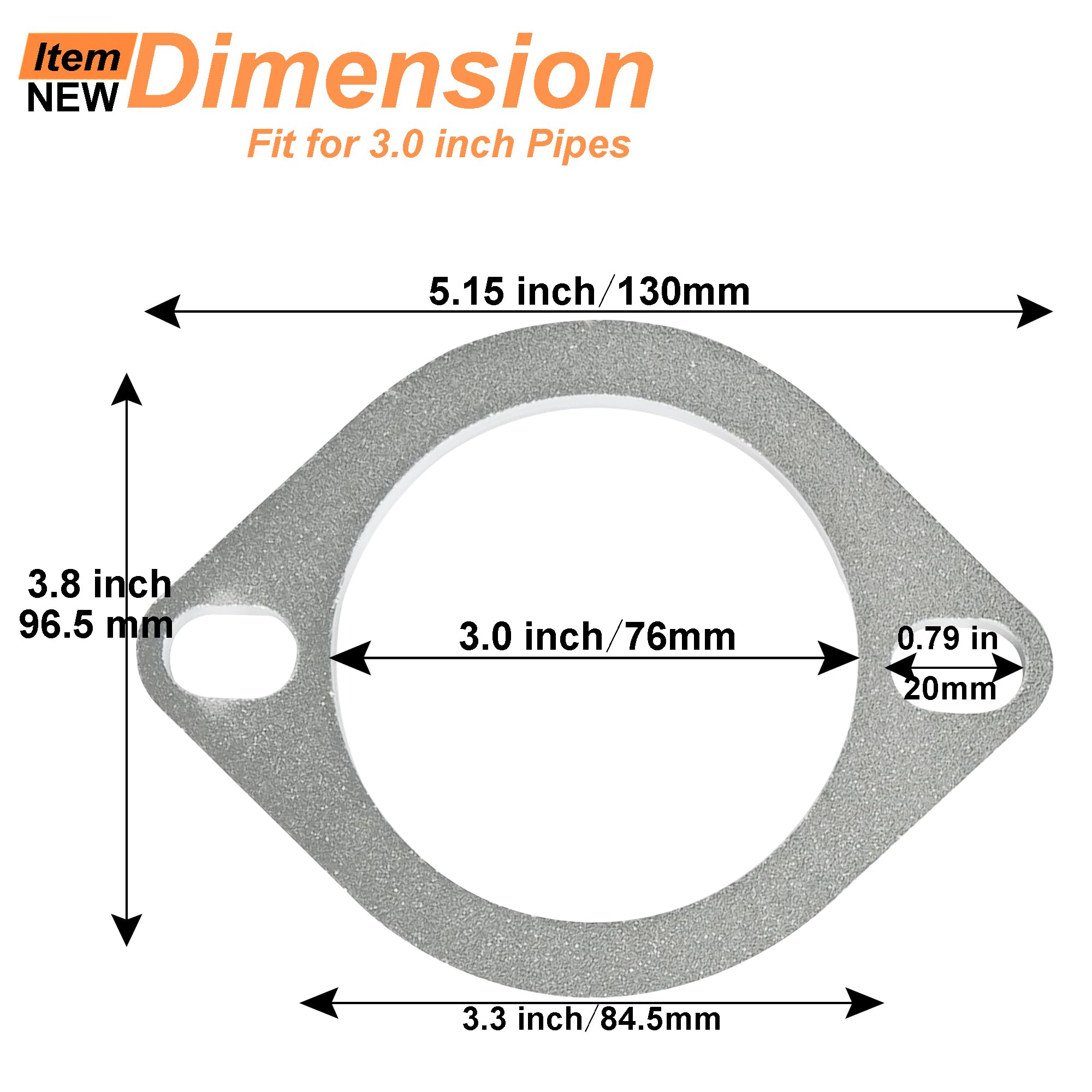 Snapklik.com : Simnliras 2 Bolt 3 Inch/76mm Exhaust Flange Connection ...