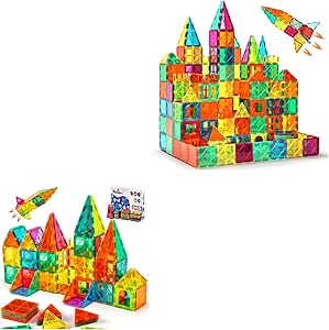 Amazon.com: Anbalulu 63PCS Magnetic Tiles Plus 30PCS Magnetic Tiles ...