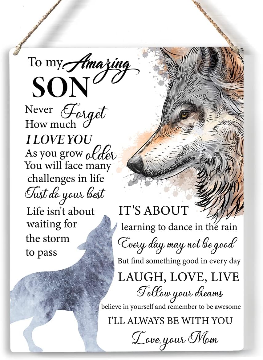 Amazon.com : Son Never Forget How Much I Love You Wood Sign to My ...