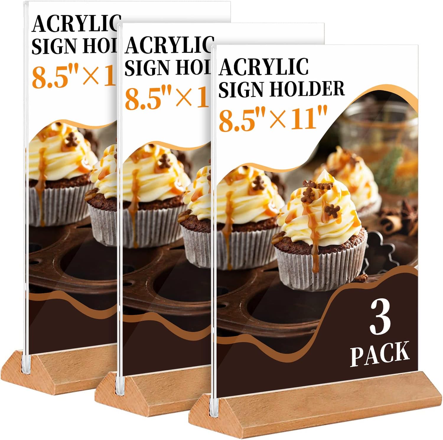 Amazon.com: Clear Acrylic Sign Holder 8.5 x 11 Vertical (3 Pack ...