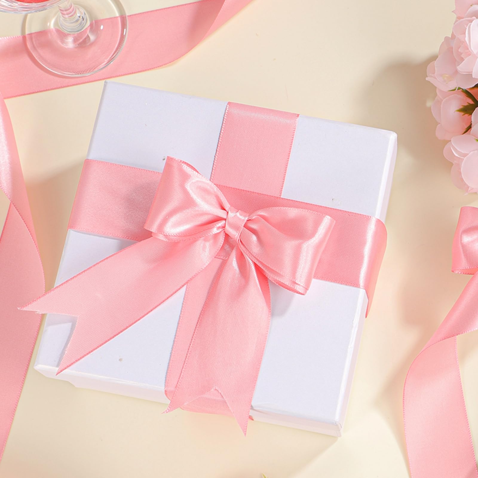 Snapklik.com : Pink Ribbon 1-1/2 Inch 30 Yards Pink Satin Christmas ...