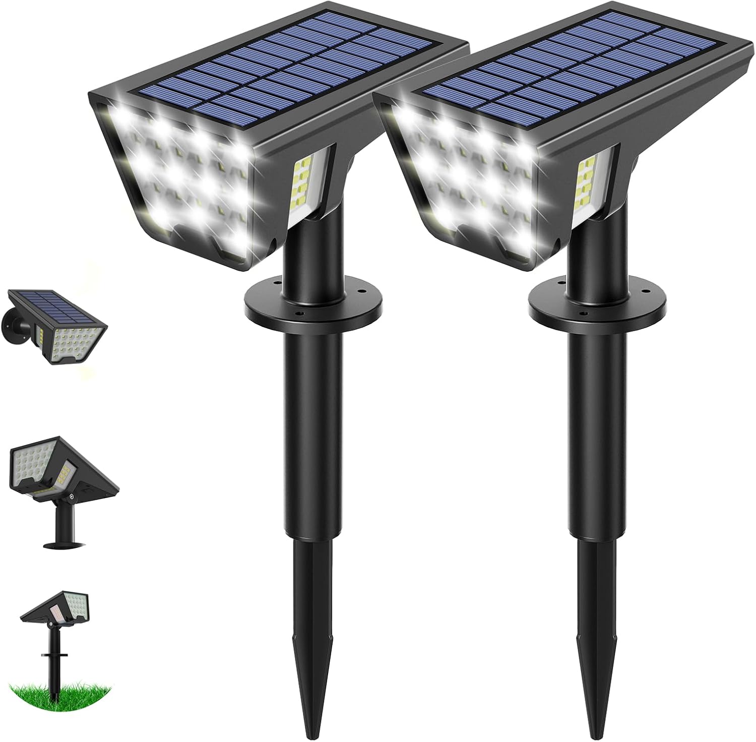 Latband Solar Spot Lights Outdoor, 53 LEDs IP65 Waterproof Solar Lights ...