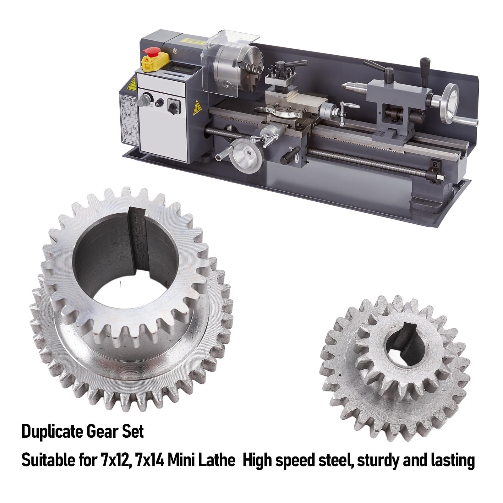 High Speed Steel Gears 2 Speed Metal Gear Set For 0618 7x12 Mini Lathe ...
